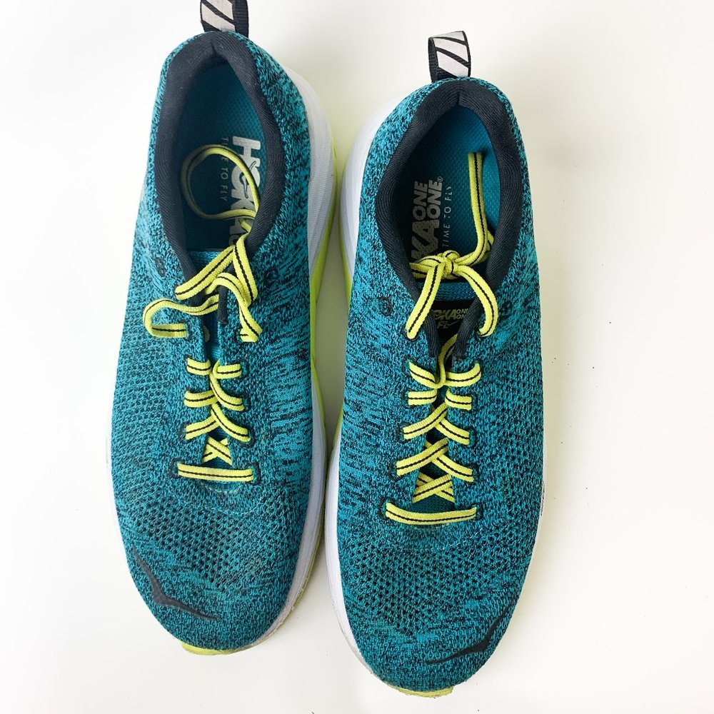 Men's Hoka One One Mach Profly Running Shoe Green Teal - Gem